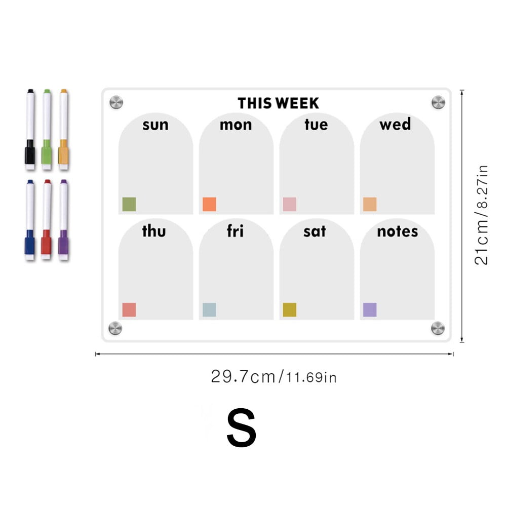 Acrylic Magnetic Transparent Weekly Planner Message Board for ...