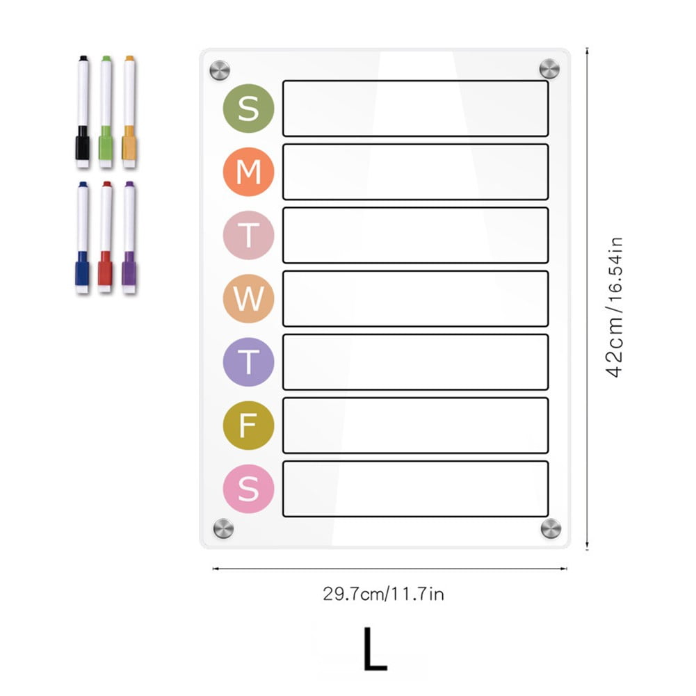 Acrylic Magnetic Transparent Weekly Planner Message Board for ...