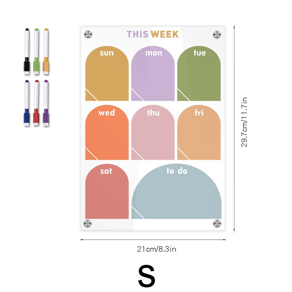 Acrylic Magnetic Weekly Planner Board Transparent Memo Message Notepad ...