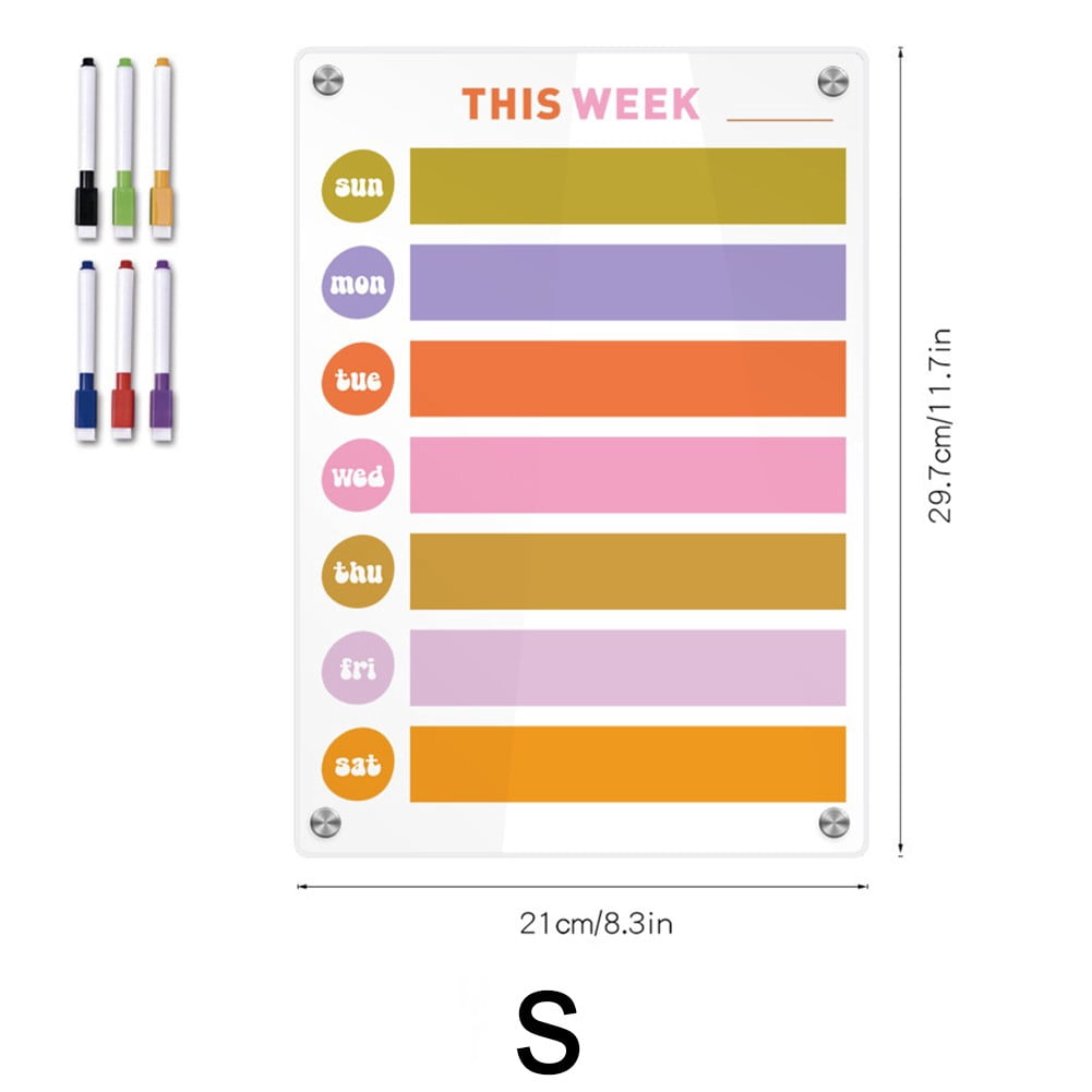 Acrylic Magnetic Weekly Planner Board Transparent Message Notepad For ...