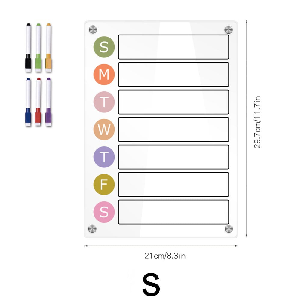 Acrylic Magnetic Weekly Planner Board Transparent Message Notepad For ...