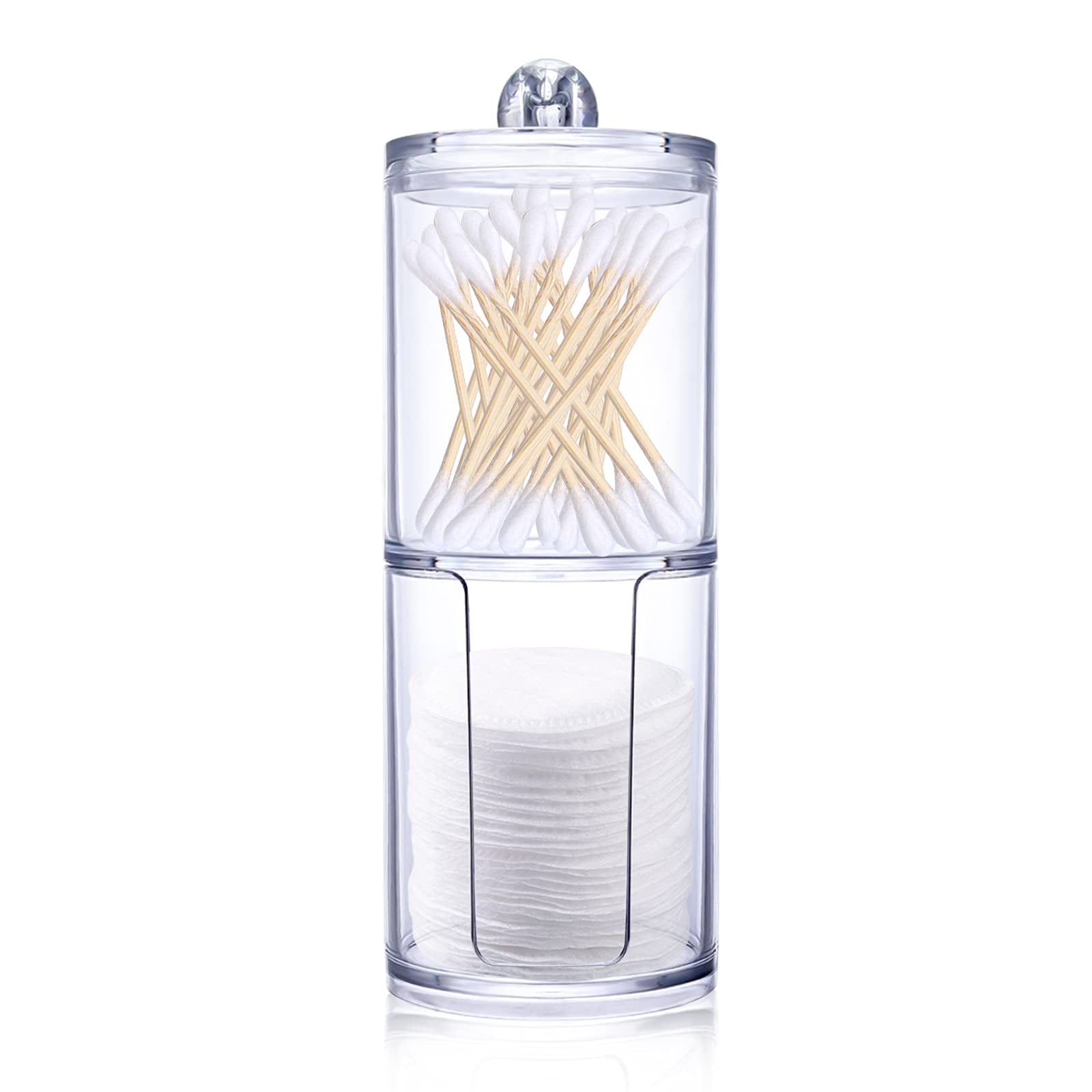 Acrylic Makeup Storage Organizer,Clear Cotton Pad Storage Cotton Bud ...