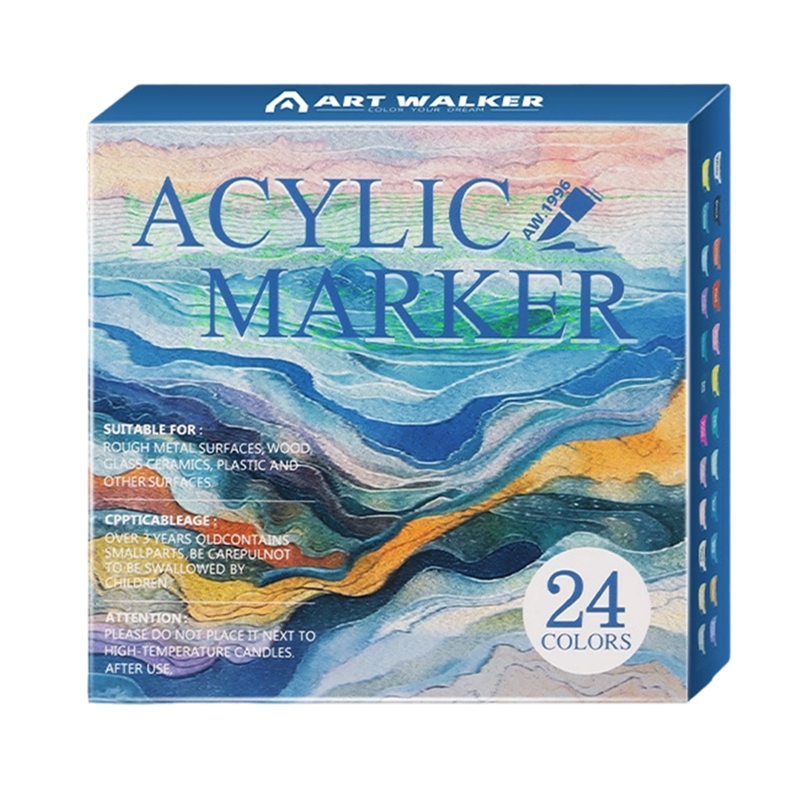 Acrylic Marker 12/24/36/48 Color Acrylic Paint Pen with Brush Tip for ...