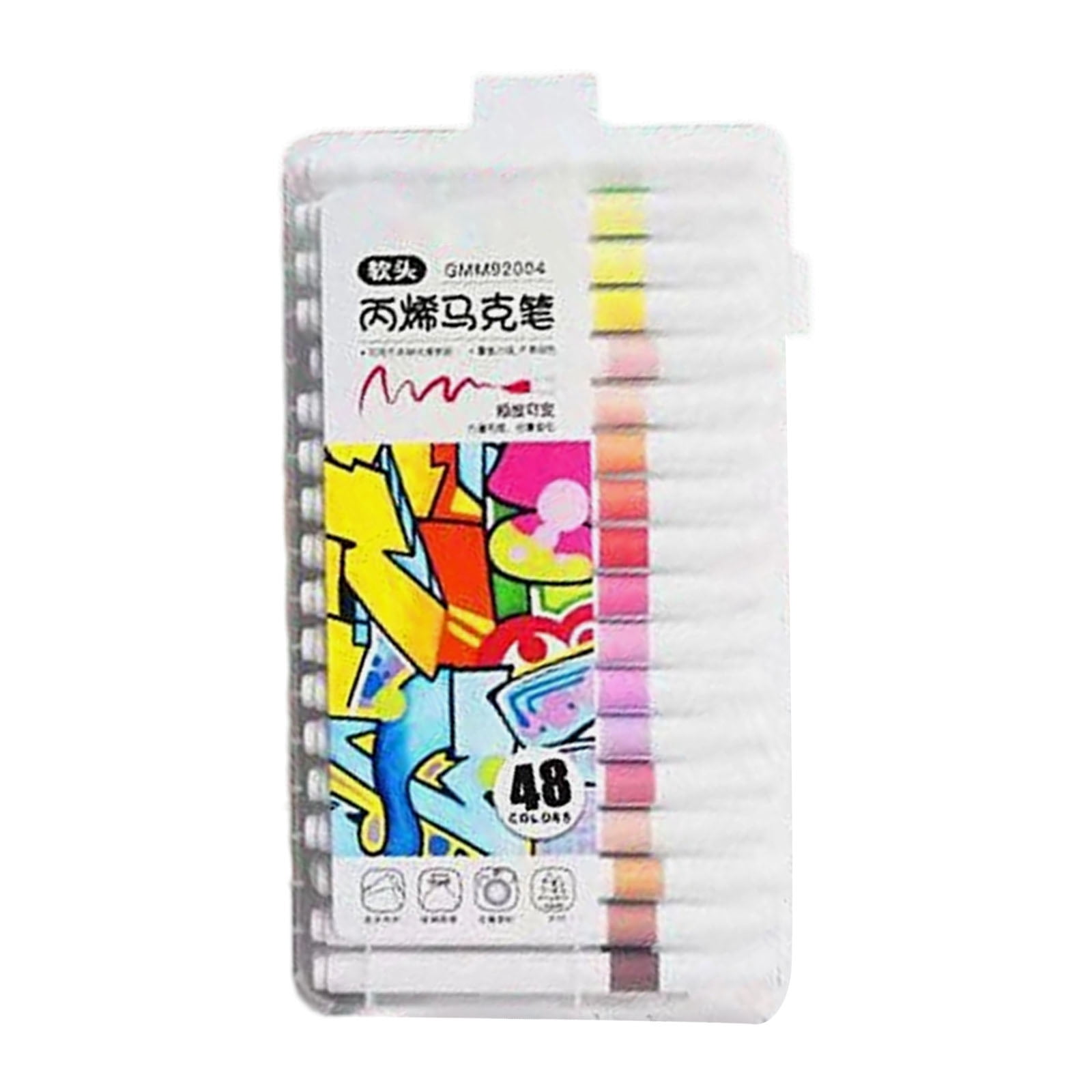 Acrylic Marker 12/48/60 Color Acrylic Paint Pen Quick Dry Brush Tip ...