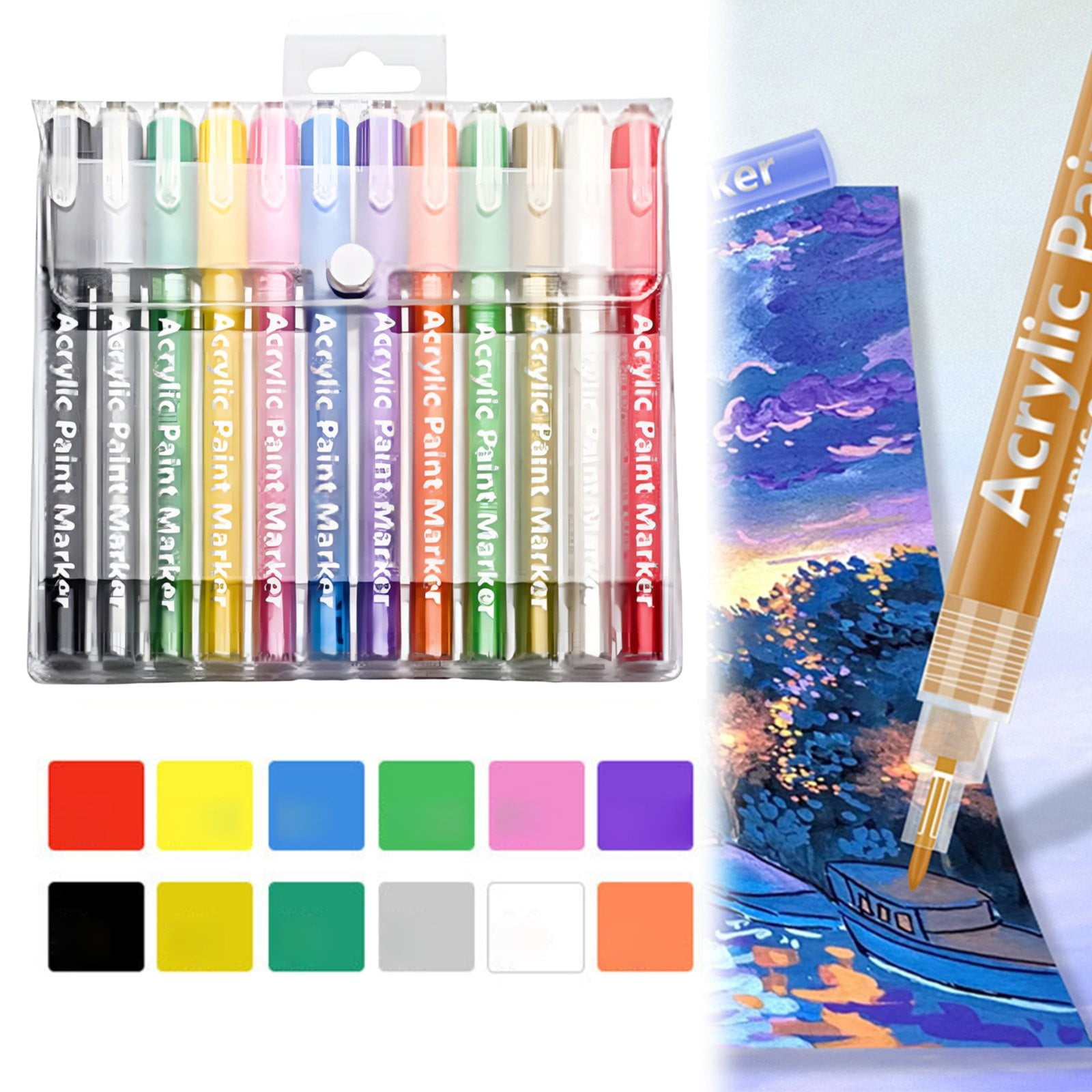 Acrylic Marker Pen Art Special Non-Permeable Drawing Pen|Border Acrylic ...