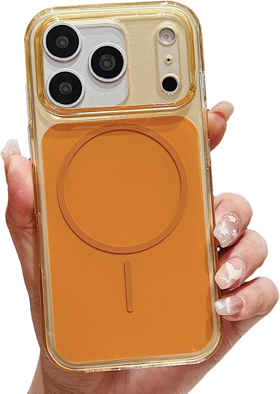 Acrylic Matte Magnetic Phone Case for iPhone, Compatible with (Orange ...