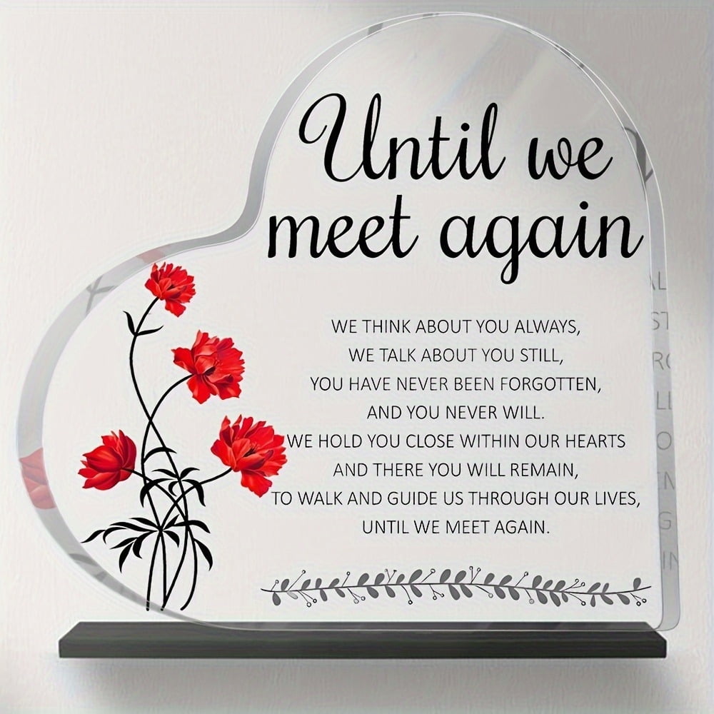 Acrylic Memorial Plaque "Until We Meet Again" Poem Tabletop Decor For ...