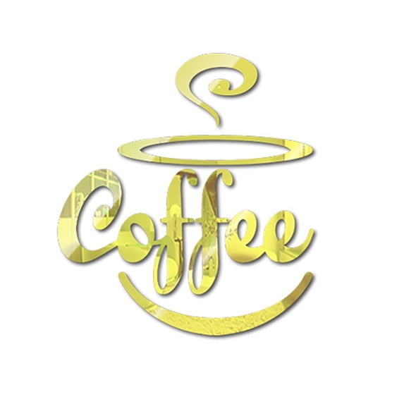 Acrylic Mirror Coffee Cup Wall Stickers Self Adhesive High Quality ...