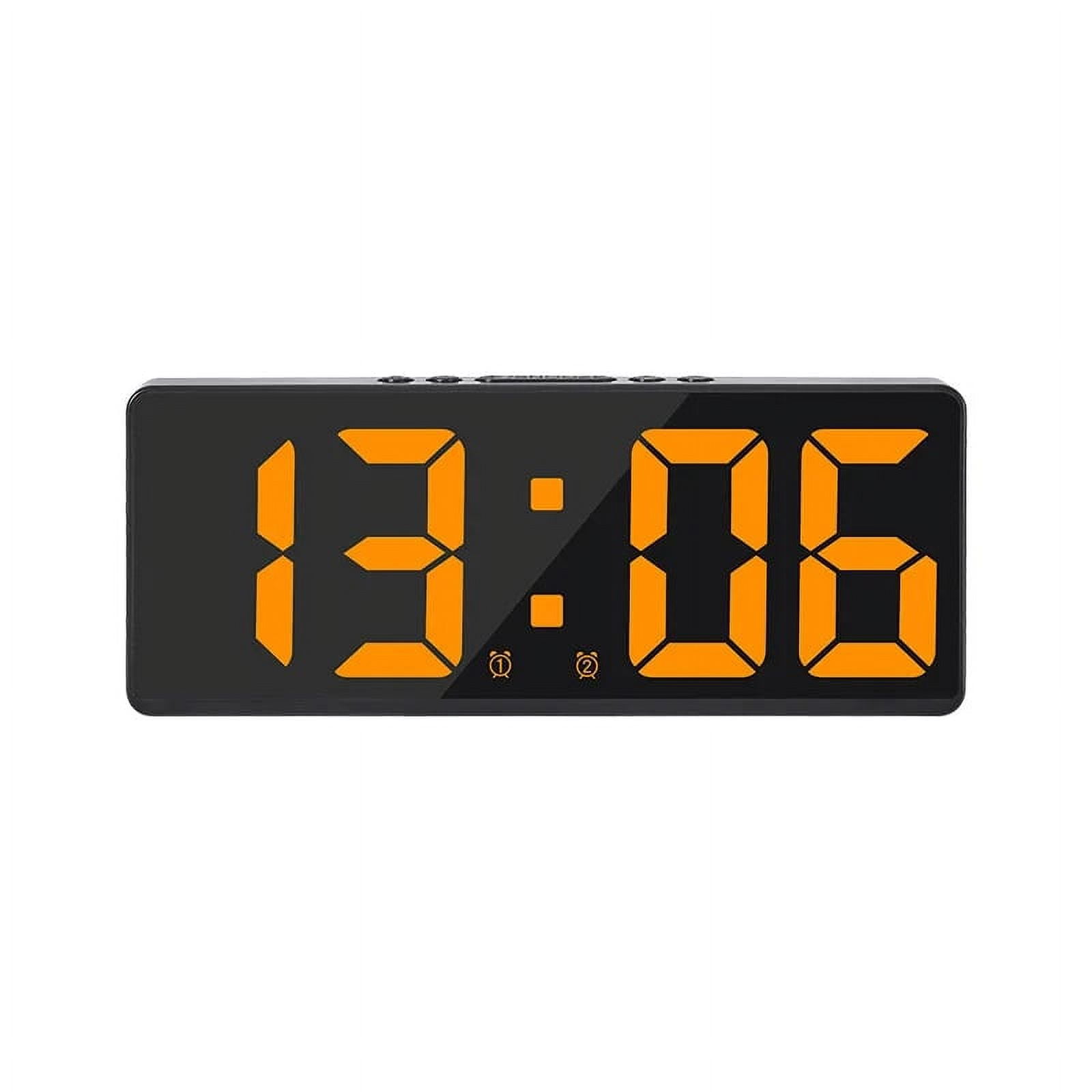 Acrylic/Mirror Digital Alarm Clock Voice Control (Powered By Battery ...
