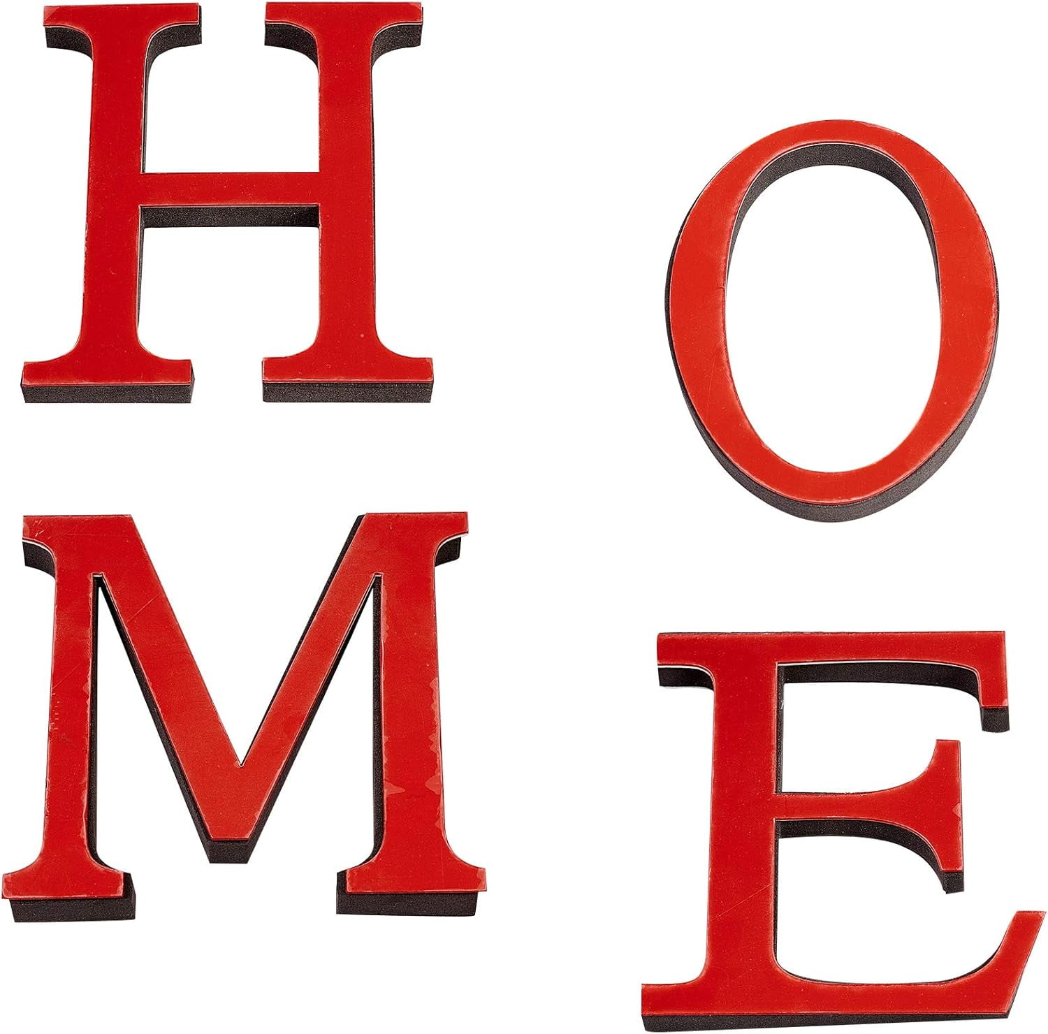 Acrylic Mirror Wall Stickers Decal with EVA Foam Word HOME Red 4sets ...
