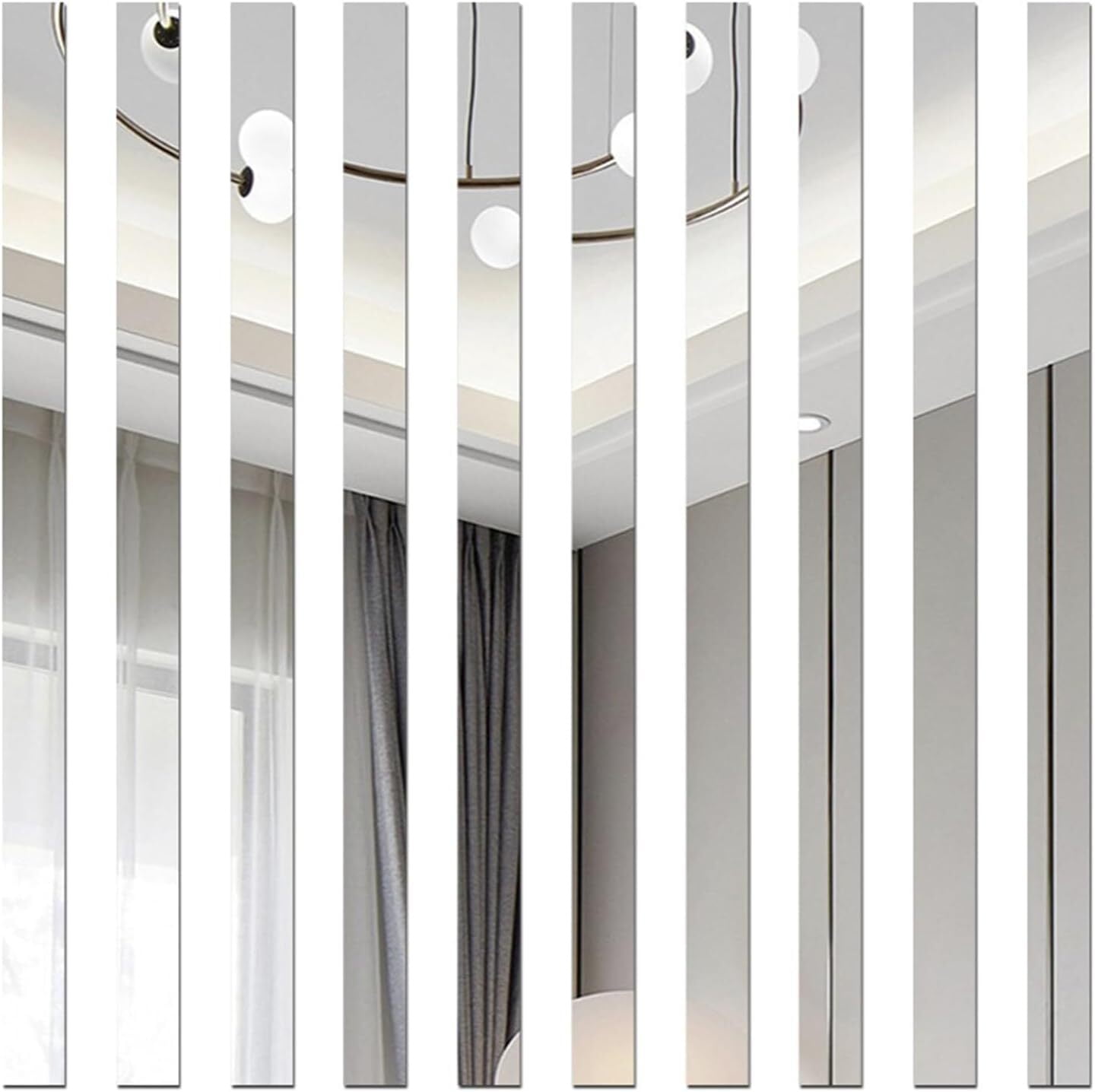 Acrylic Mirror Wall Stickers Striped Mirror for Living Room Decor ...