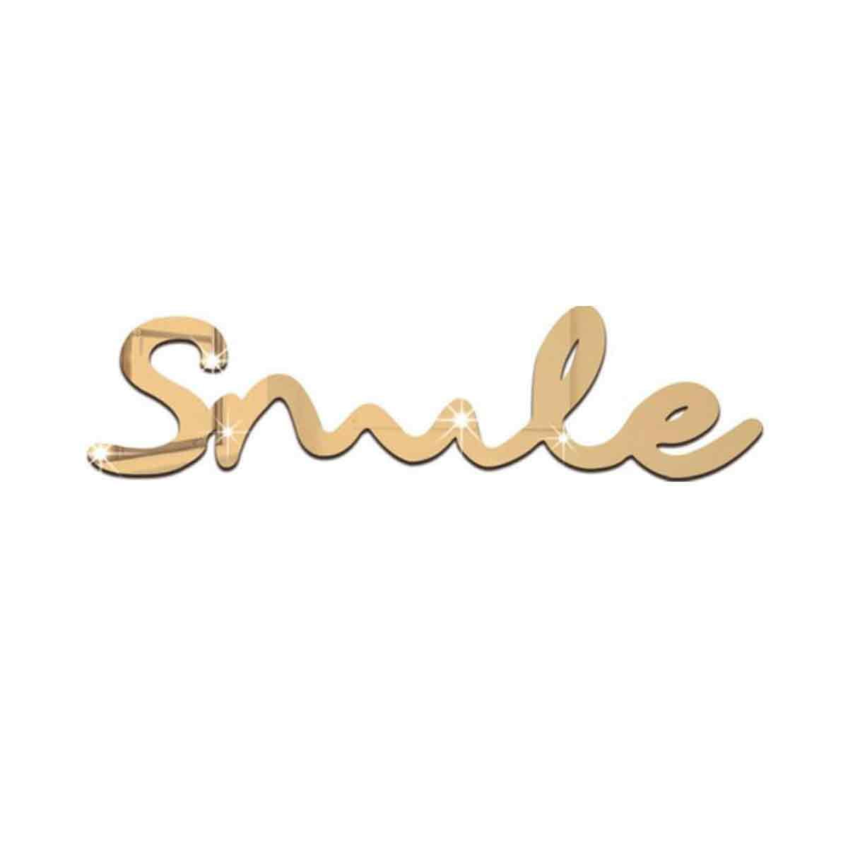 Acrylic Mirror Word Smile Wall Decal Sticker For Nursery Birthday Party ...