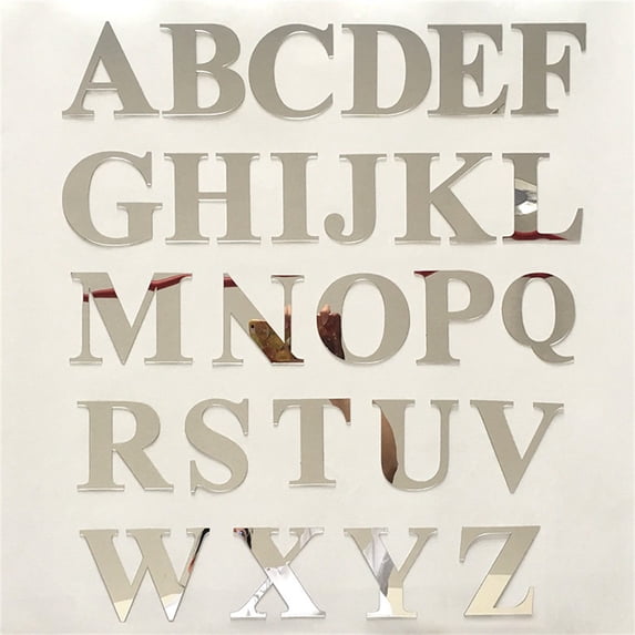 Acrylic Mirrors Wall Stickers 26 Alphabet English Letters Diy Decor ...