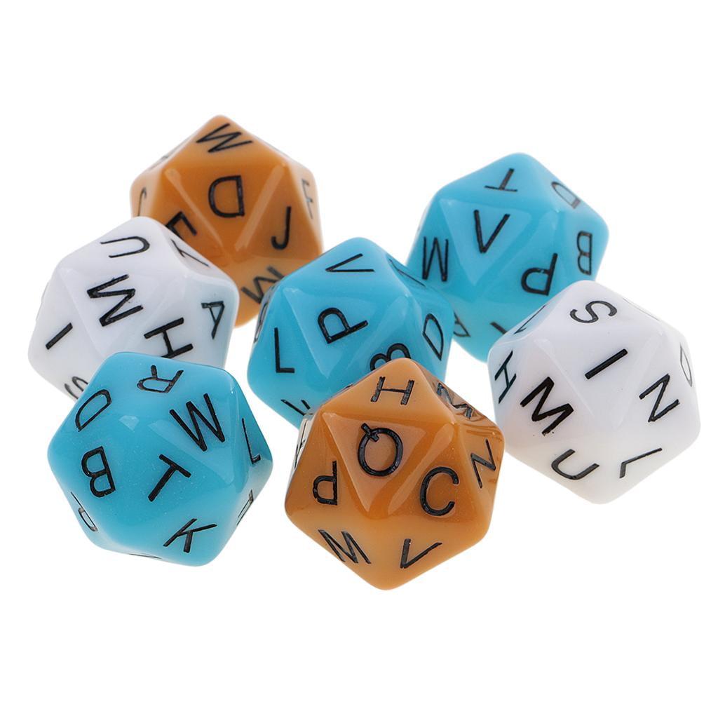 Acrylic Multi Side English Alphabet Dices for Roleplaying Game ...