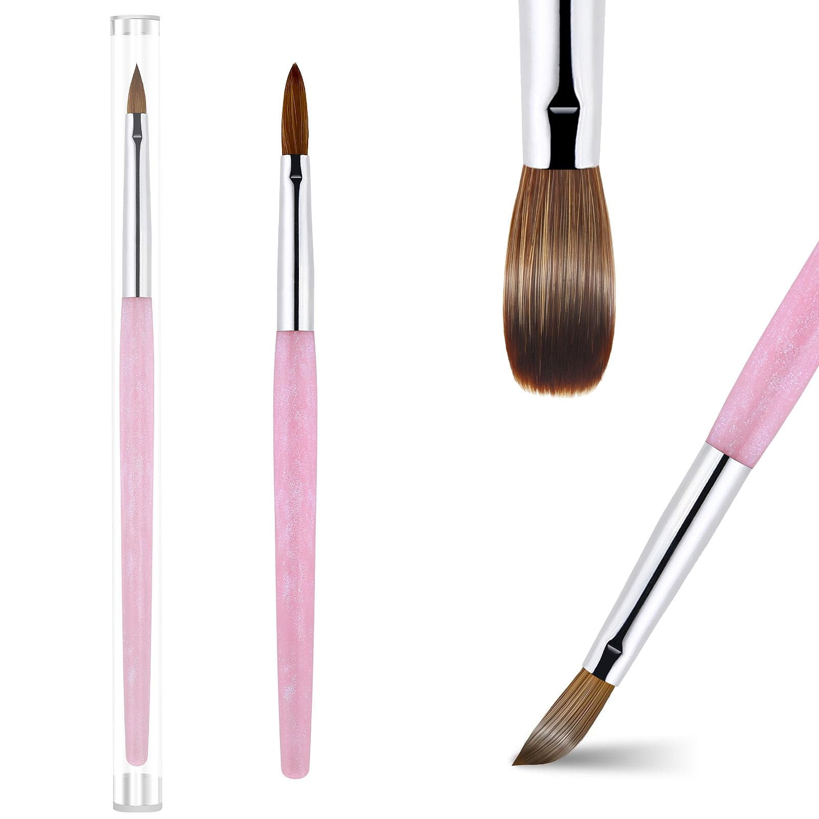 Acrylic Nail Brush Size DHF10 8#, 100% Pure Kolinsky Hair Acrylic ...