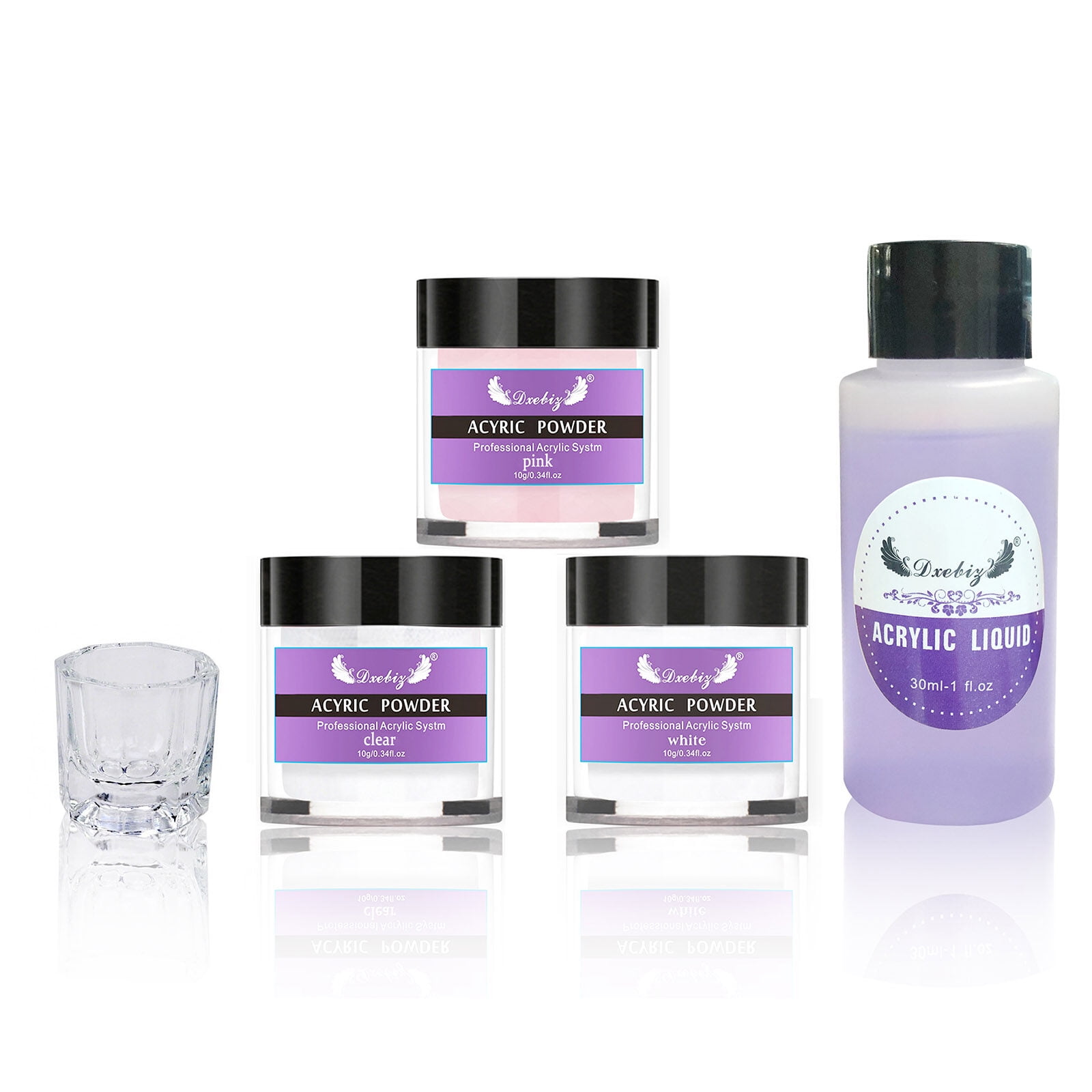 Acrylic Nail Kit Acrylic Powder & Liquid Set with Nail Brush Nail Forms ...