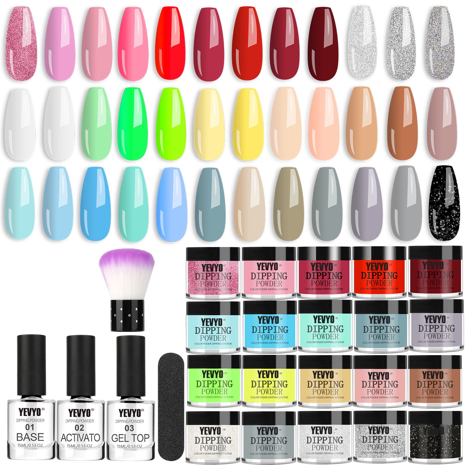 Acrylic Nail Kit Dip Powder Nail Kit Starter, 20 Colors Fast Dry Powder ...