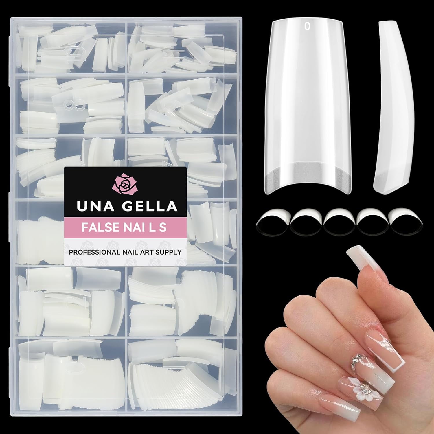 Acrylic Nail Tips White Half Cover False Nails Tips French Style Square ...