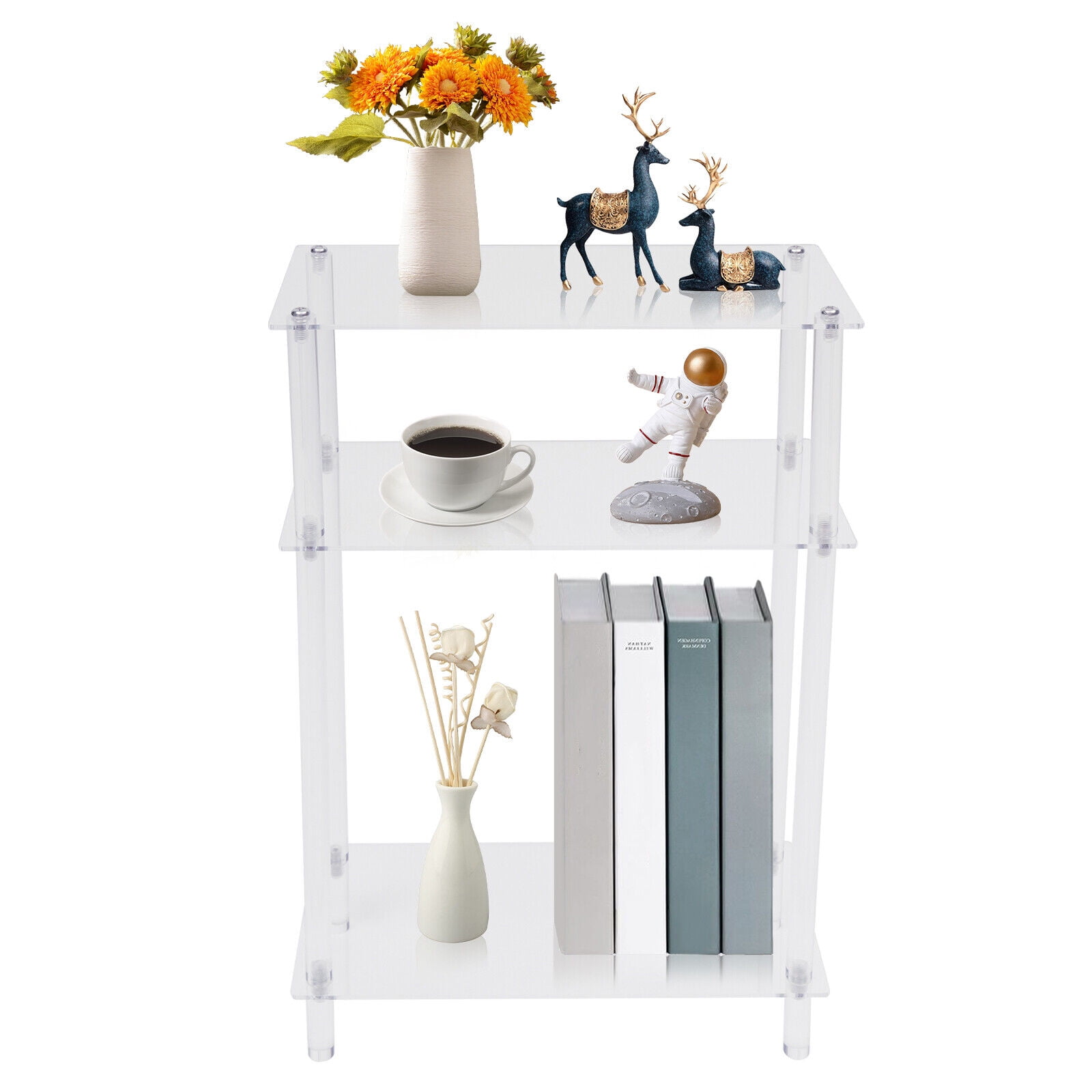 Acrylic Narrow Side Table Printer Stand 7" Wide End Table Bedside Rack ...