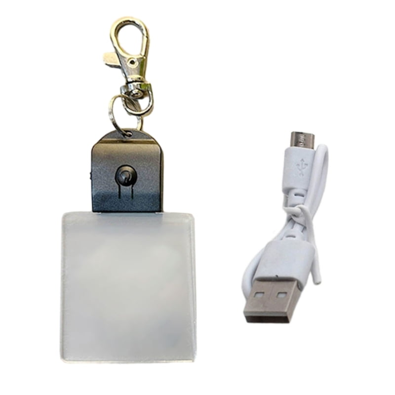 Acrylic Night Light Keychain Mini LED Keychains Rechargeable Light ...