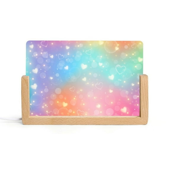 Acrylic Night Light Seven Color Inclined Insert Base Simple ...