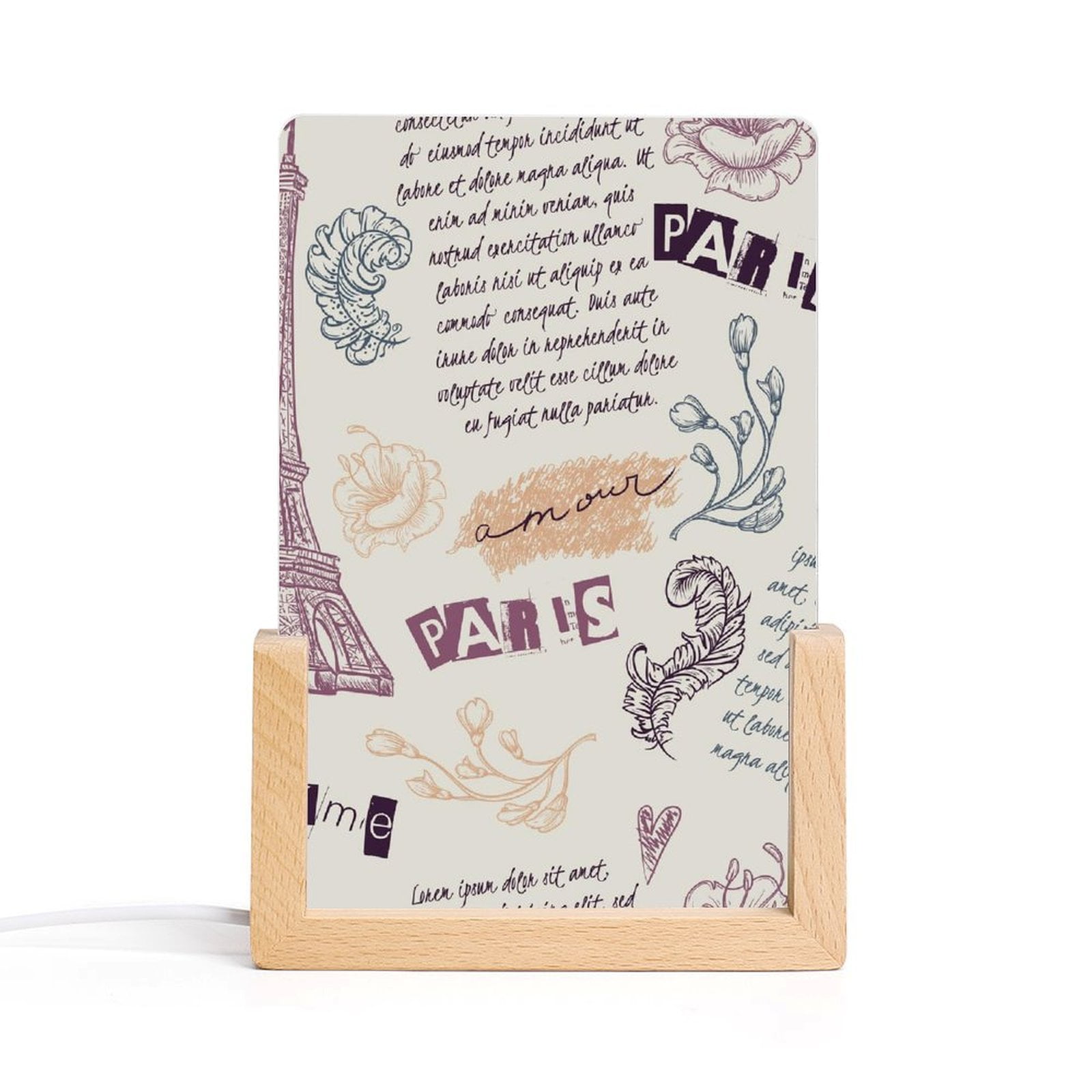 Acrylic Night Light Seven Color Inclined Insert Base Simple ...