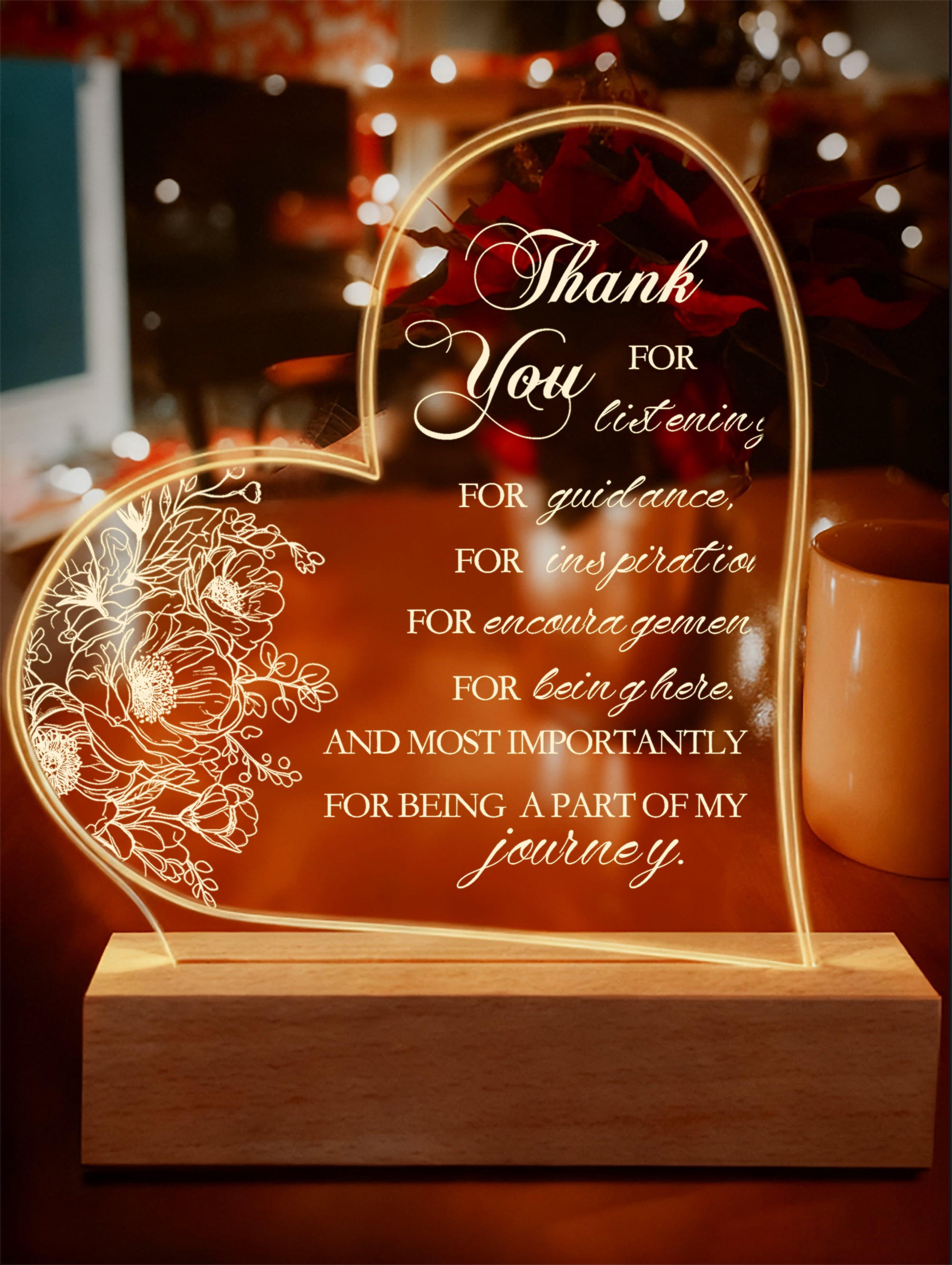 Acrylic Night Light Thank You Gift, Thank You for Listening Guidance ...