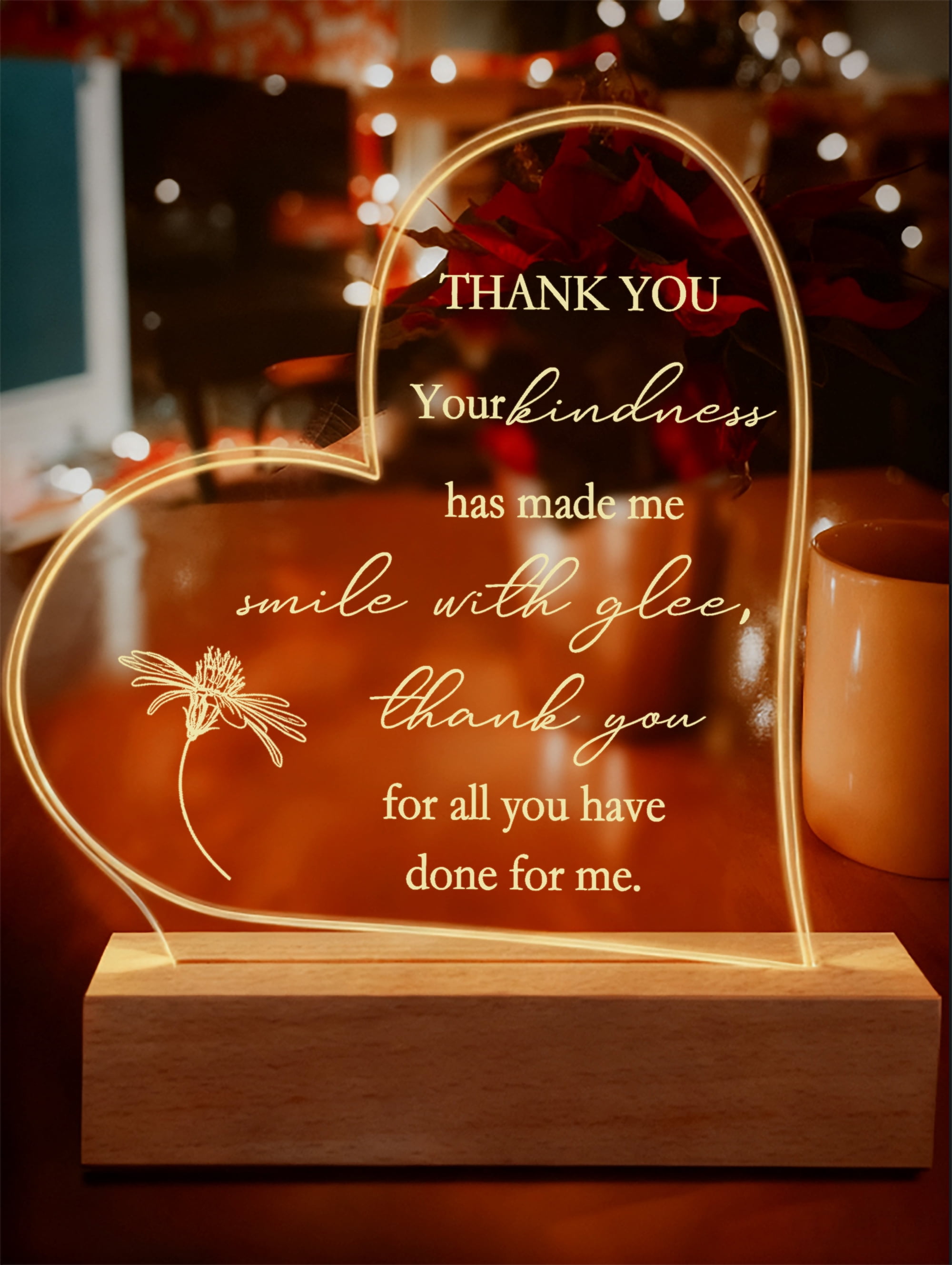 Acrylic Night Light - Thank You Quotes Gifts for Women Men ...