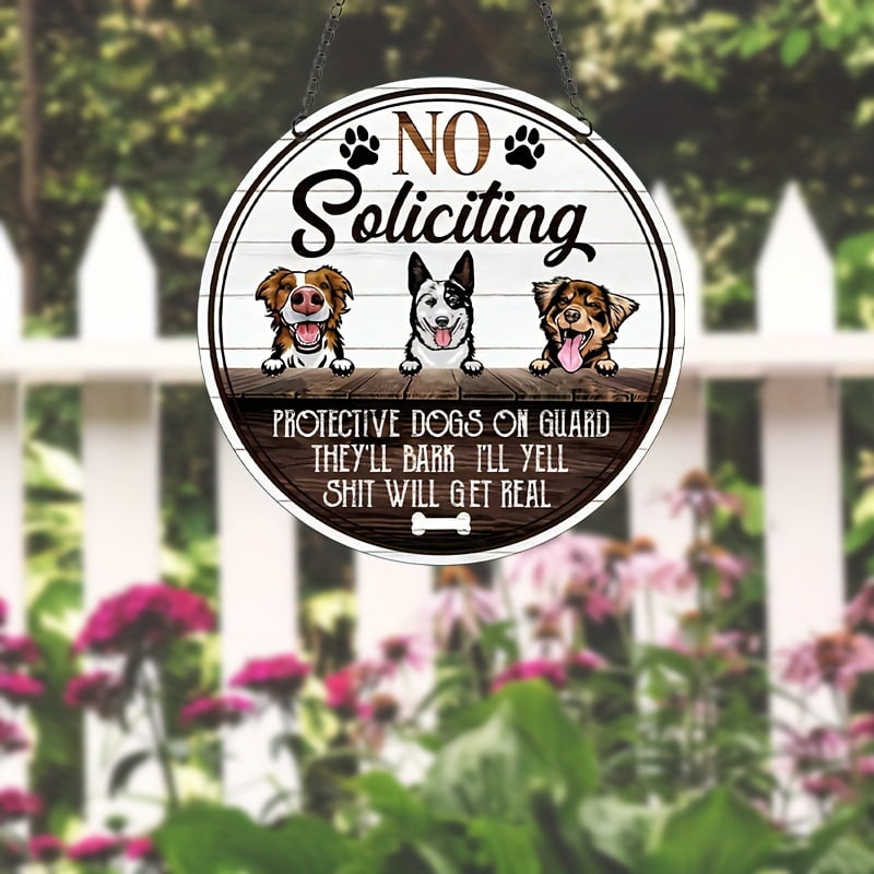 Acrylic No Soliciting Sign for Door, Classic Style Family Theme ...