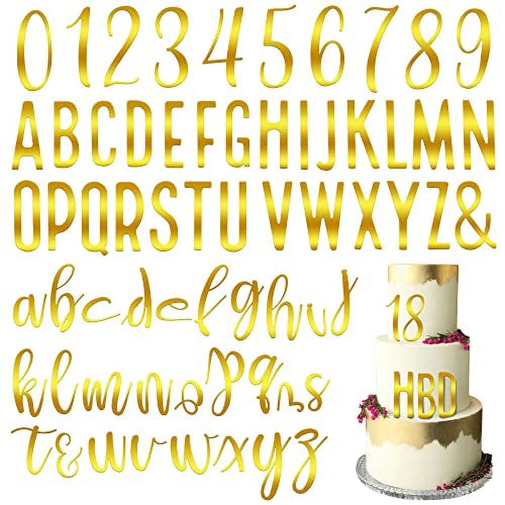 Acrylic Number Cake Topper with 0-9 Numbers, a-z Letter and A-Z Letter ...