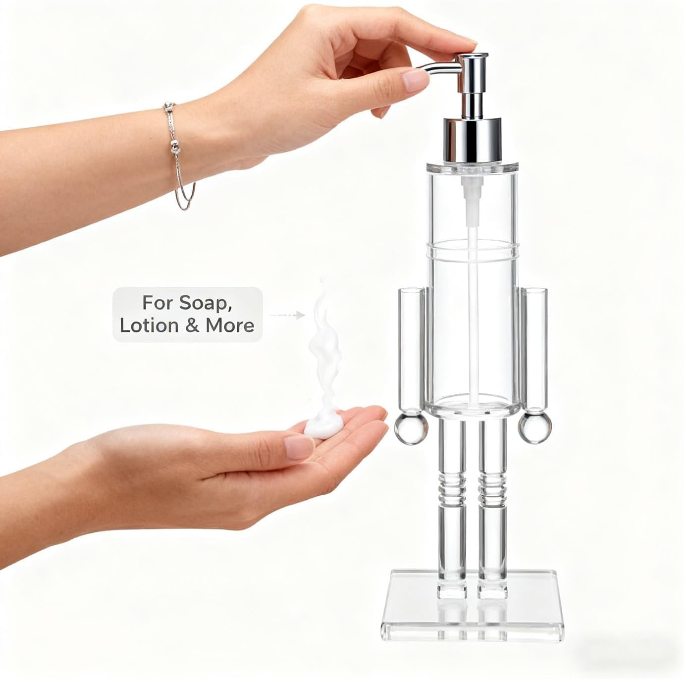 Acrylic Nutcracker Soap Dispenser, Christmas Refillable Clear ...