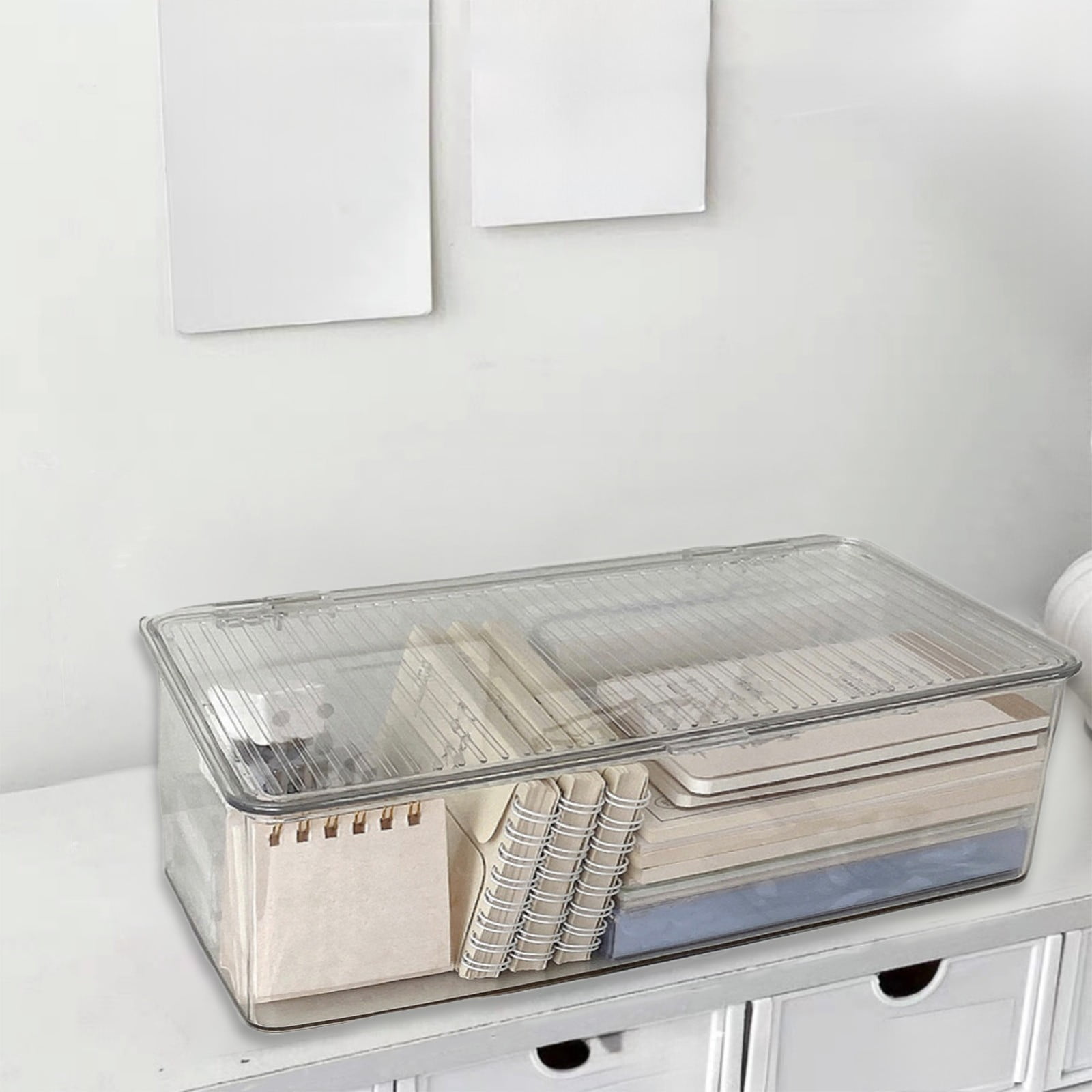 Acrylic Office Storage Box | Transparent Organization Bin | Desktop ...