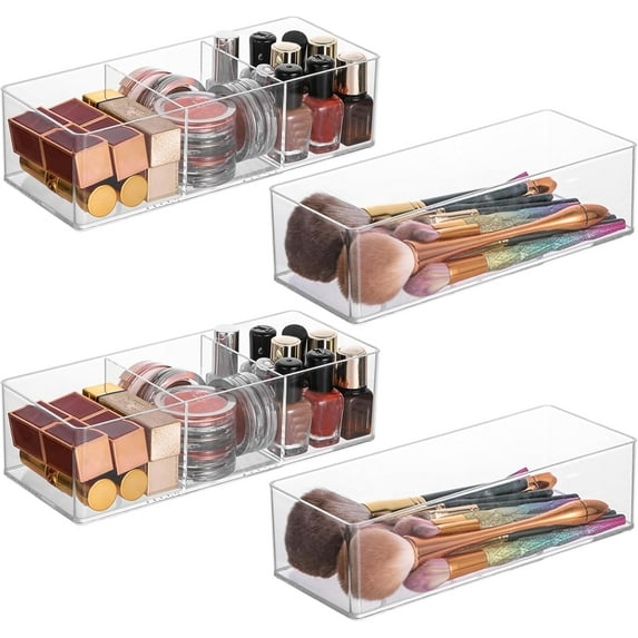 Acrylic Organizer 2 pieces Makeup Organizer Countertop For Drawers ...