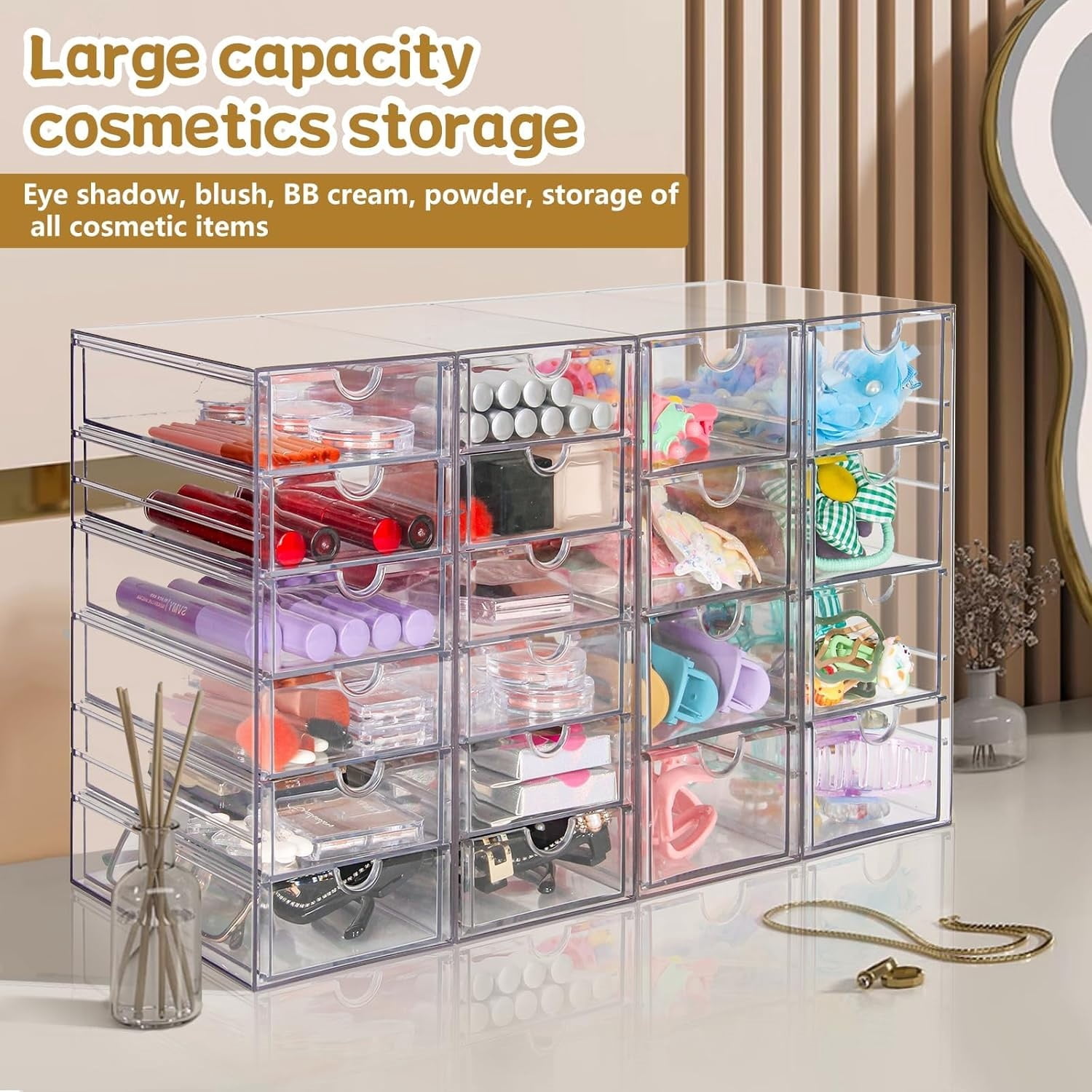 Acrylic Organizer with Drawers | 20 Drawers 4 Sets | Desk Organizer and ...