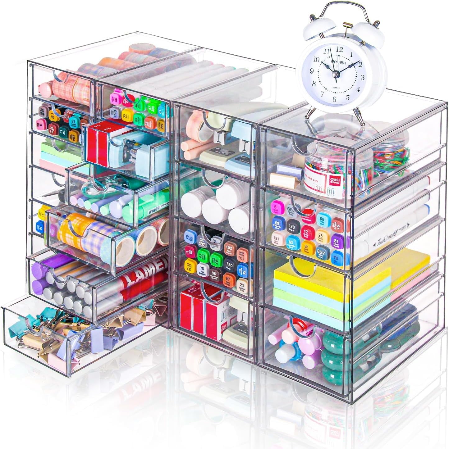 Acrylic Organizer With Drawers 20 Drawers 4 Sets Clear Storage For ...