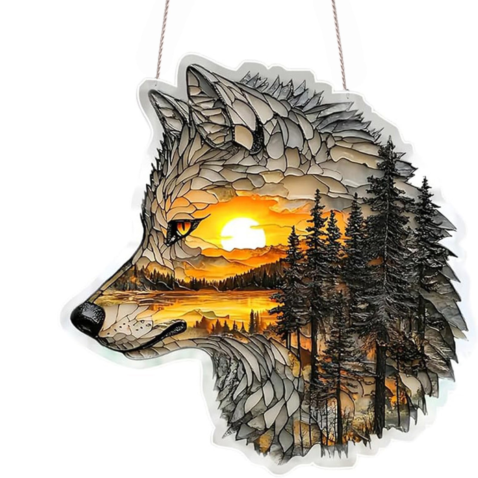 Acrylic Ornament 2D Colorful Flat Horse/Wolf Hanging Wall Window Decor ...