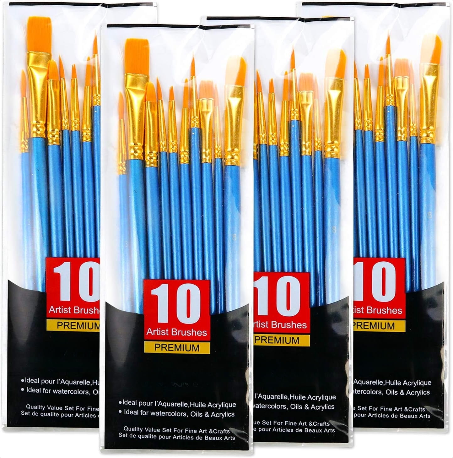 Acrylic Paint Brush Set, 1 Packs / 10 pcs Watercolor Brushes Painting ...