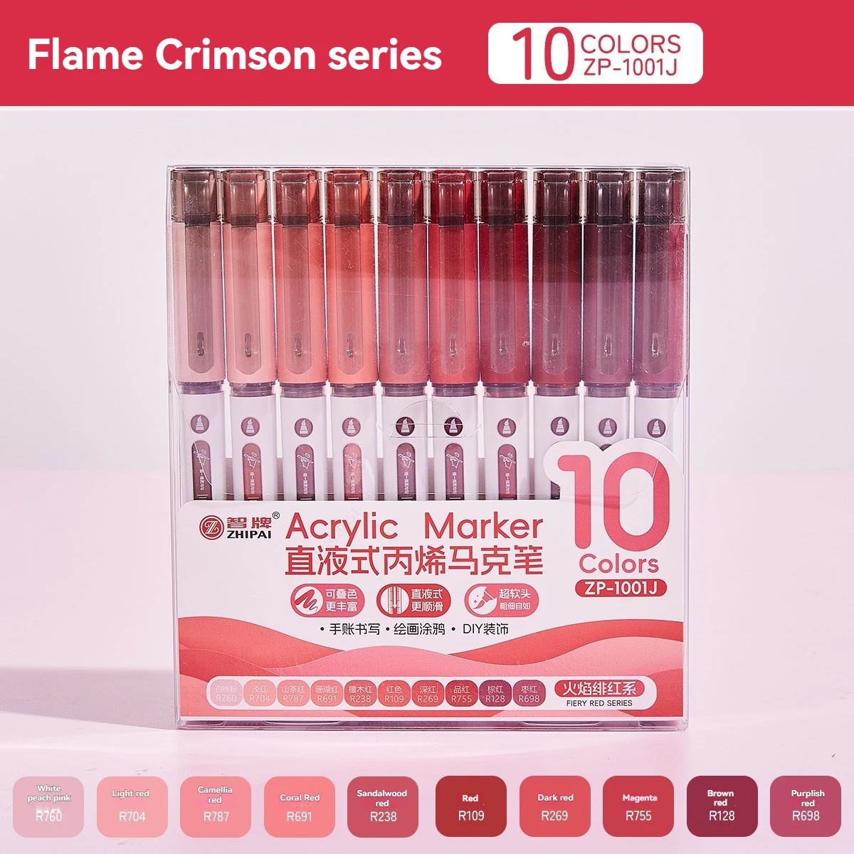 Acrylic Paint Markers 10 Colors, Skin Tone Series Set with Soft Brush ...