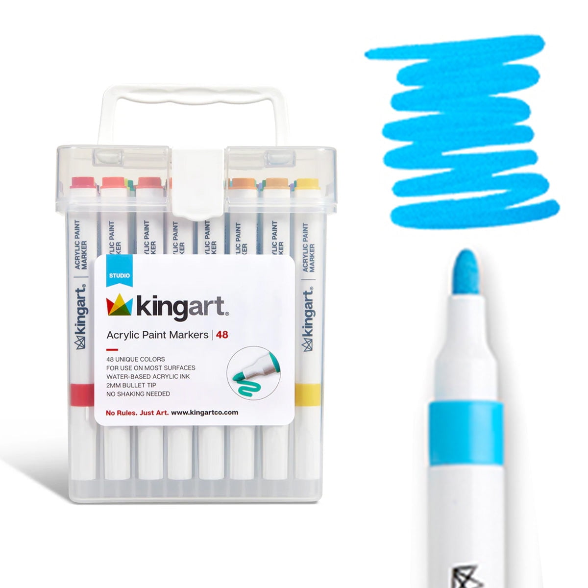 KINGART, Acrylic Paint Markers, 48 Colors, Water-based - Walmart.com