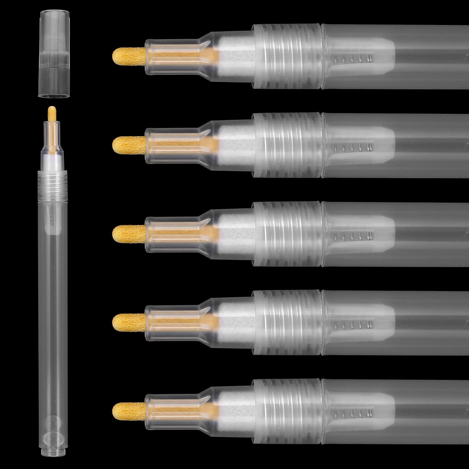 Acrylic Paint Markers,6 Pcs Empty Markers, Fillable Paint Touch Up Pen ...