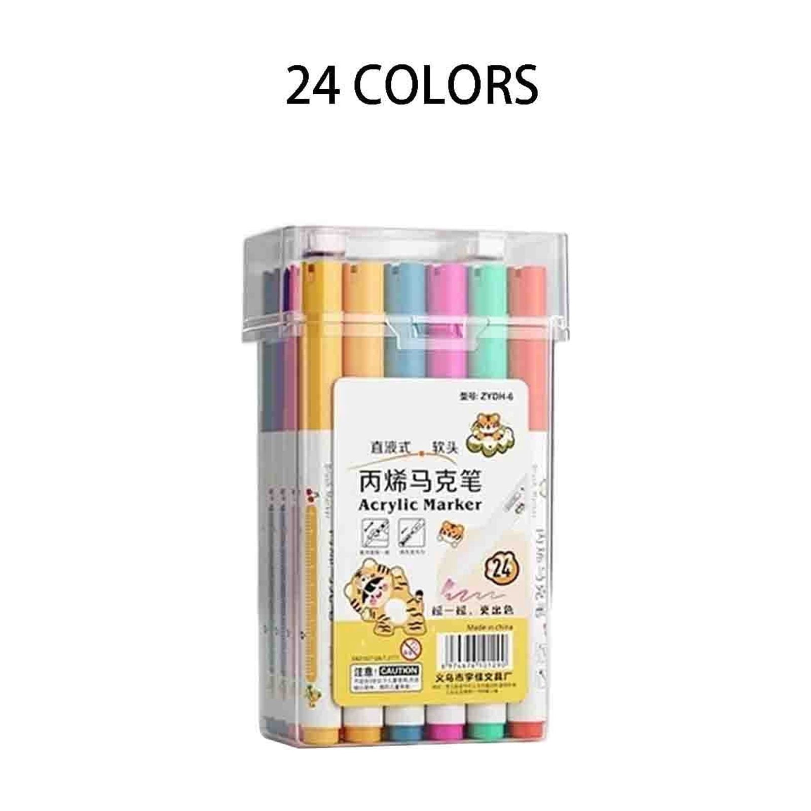 Acrylic Paint Markers Set for Fabric,Rock,Glass,Wood,Coloring Books ...