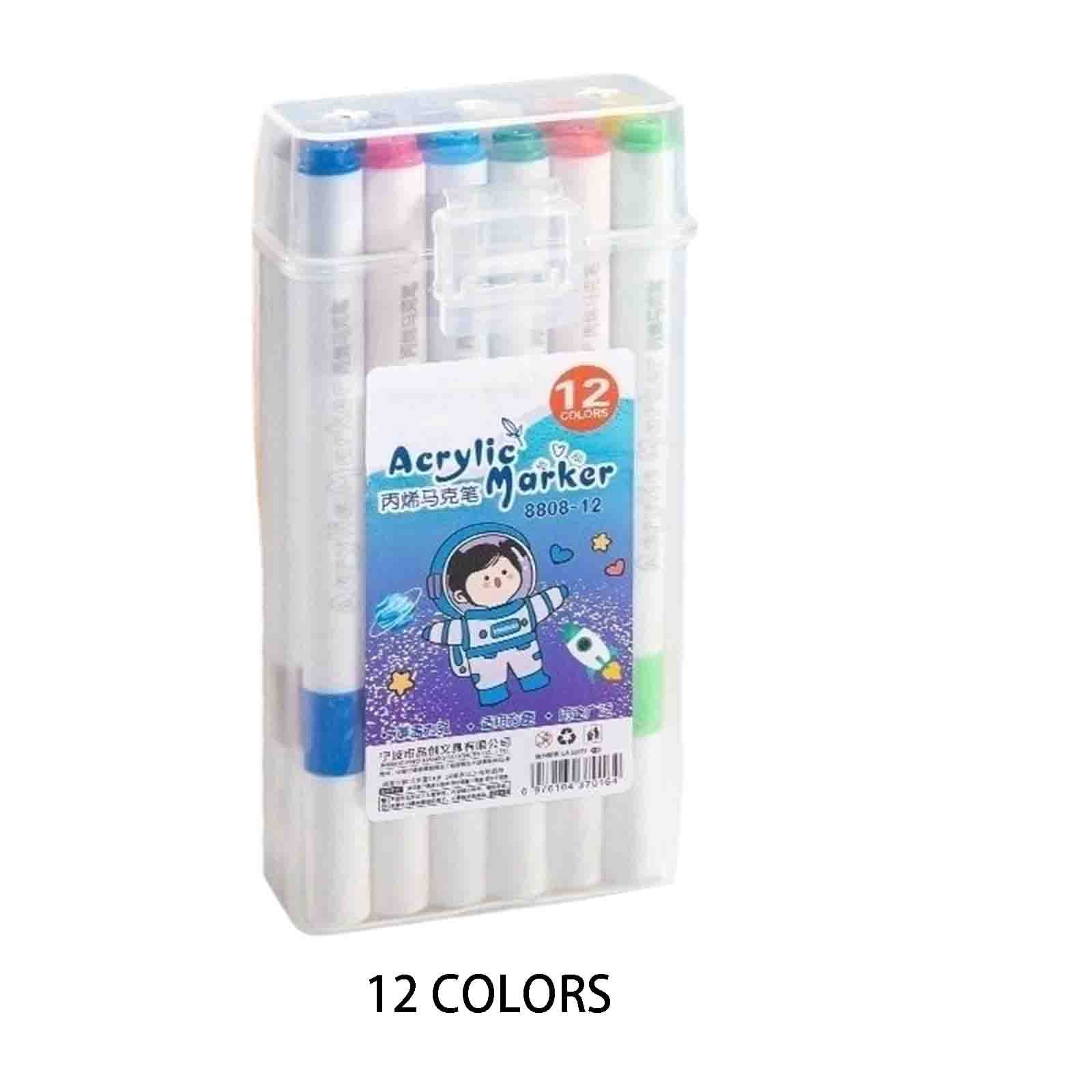 Acrylic Paint Markers with Storage Bucket – Art Pens for Painting ...