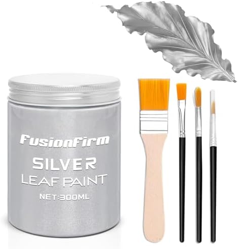 Acrylic Paint Metallic Silver, 300ml Liquid Silver Leaf Paint, Hand ...