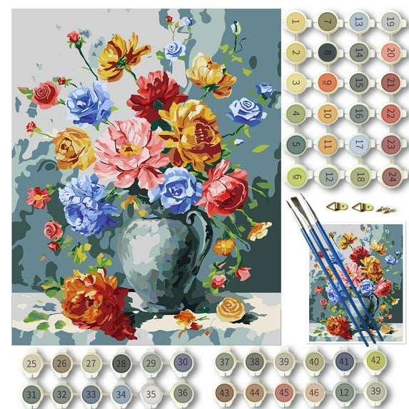 Acrylic Paint by Numbers Kit for Adults Beginner, 18"x 22" Canvas for ...