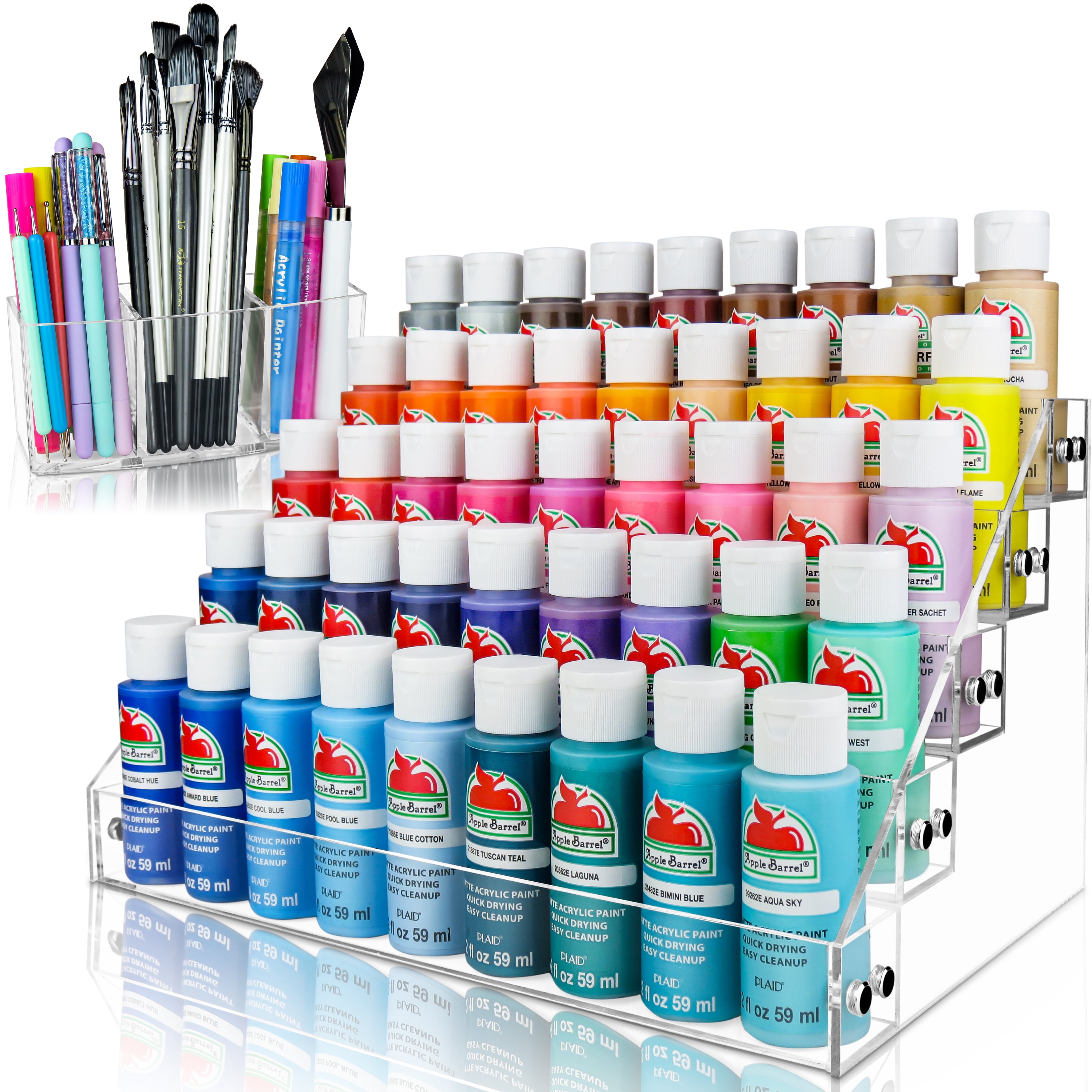 Free Shipping! Acrylic Paint Organizer and Paint Brush Holder. 6 Brush ...
