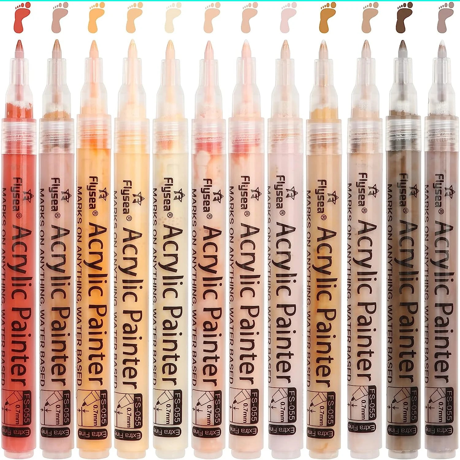 Acrylic Paint Pens 6-80 Colors Art Markers Set for Rocks Painting Fine ...