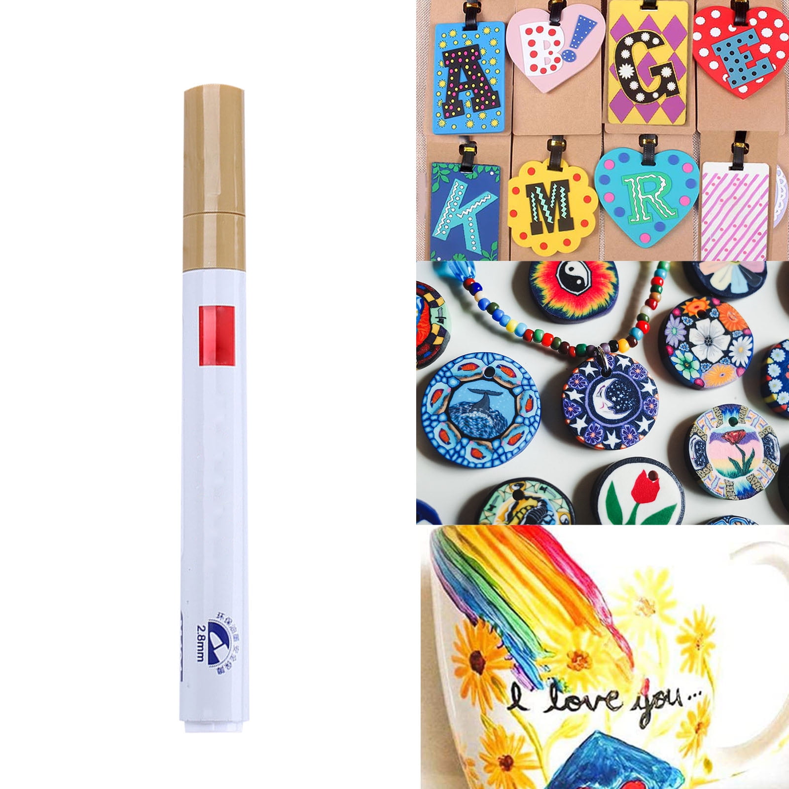 Acrylic Paint Pens Markers 12 Colors with Medium Tip, Permanent Acrylic ...