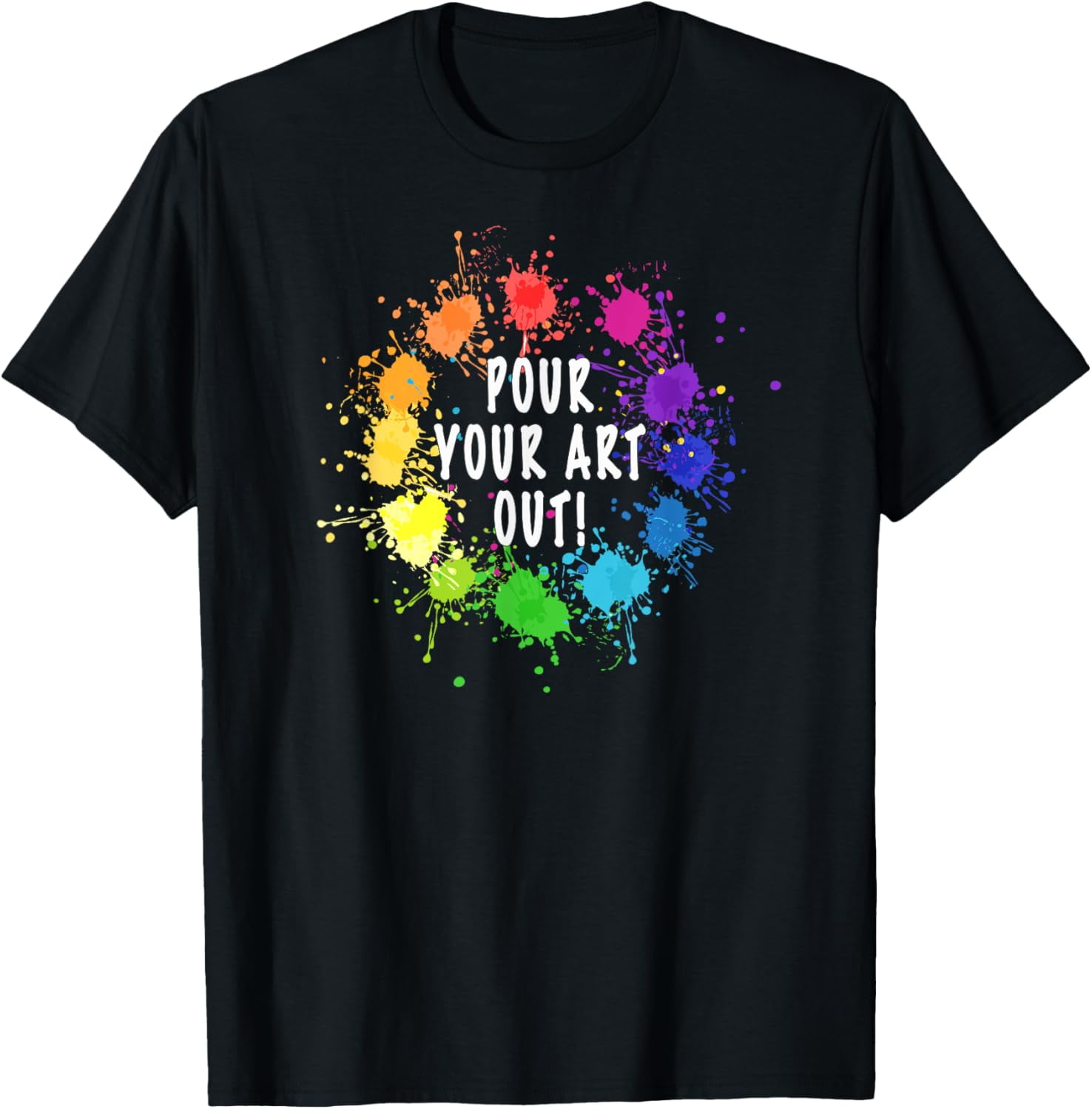 Acrylic Paint Pouring Artist Fluid Art Painter Color Wheel T-Shirt men ...