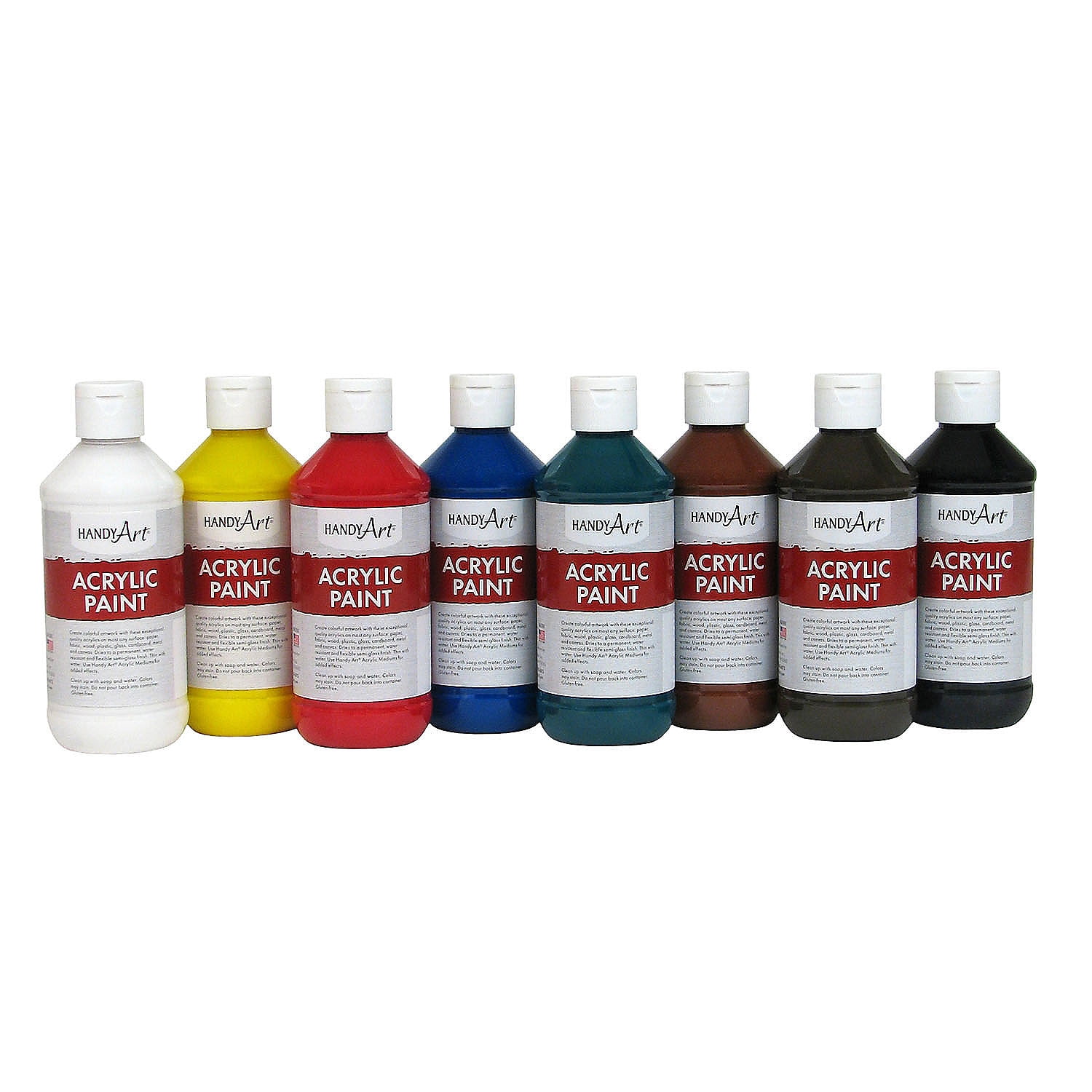 Acrylic Paint Set 8Oz - Basic Supplies - 8 Pieces - Walmart.com