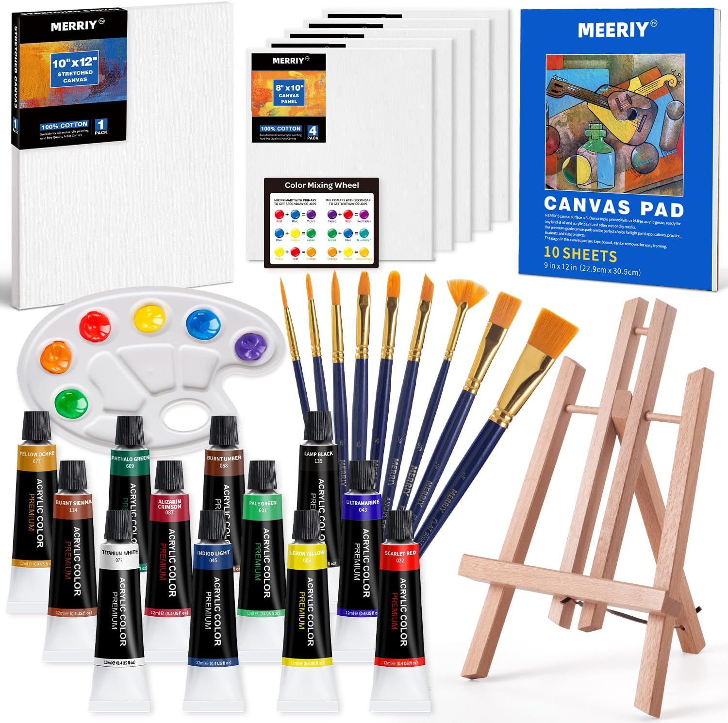 Acrylic Paint Set for Kids, Art Painting Supplies Kit with Tabletop ...